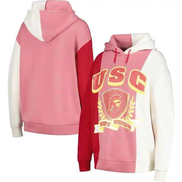 GAMEDAY COUTURE Usc Trojans Hall Of Fame Colorblock Pullover Hoodie - Cardinal