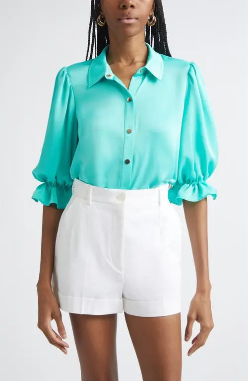 Ramy Brook Dina Matte Satin Bodysuit - Jade