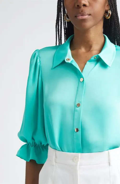 Ramy Brook Dina Matte Satin Bodysuit - Jade