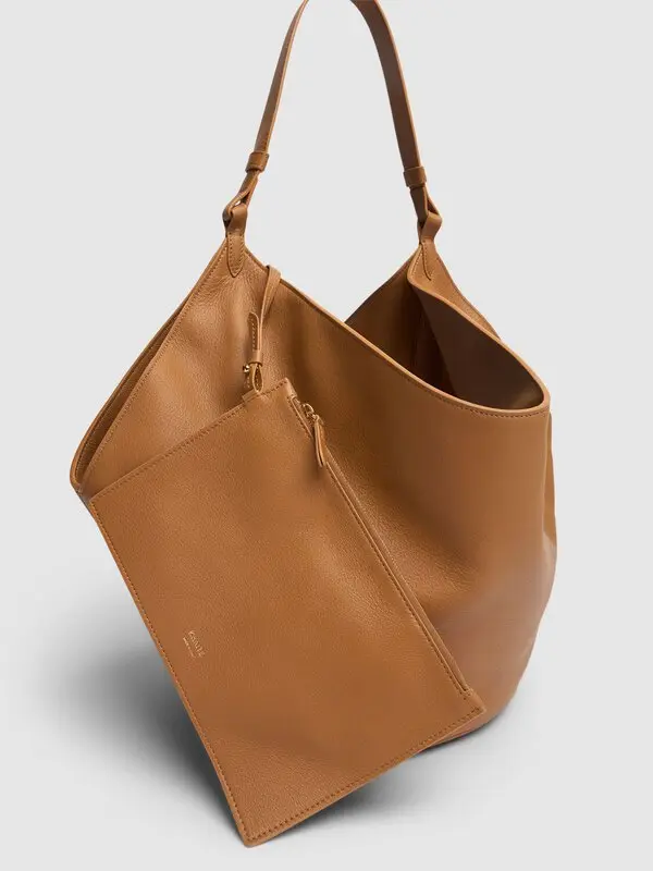 Khaite Lotus Smooth Leather Tote Bag