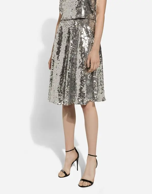 Dolce & Gabbana Sequined Midi Circle Skirt