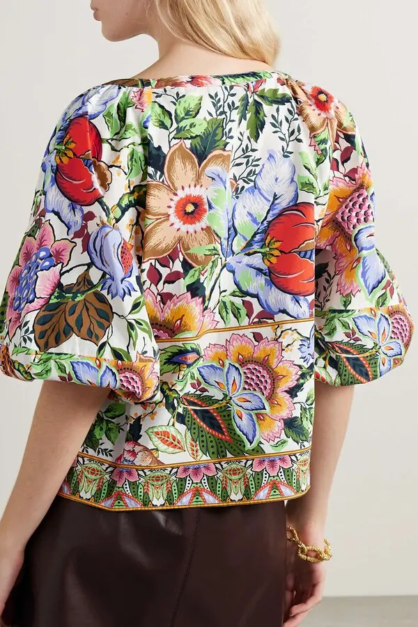 Etro Floral-print Cotton-poplin Blouse