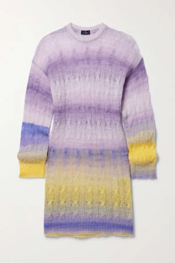 Etro Dégradé Cable-knit Sweater