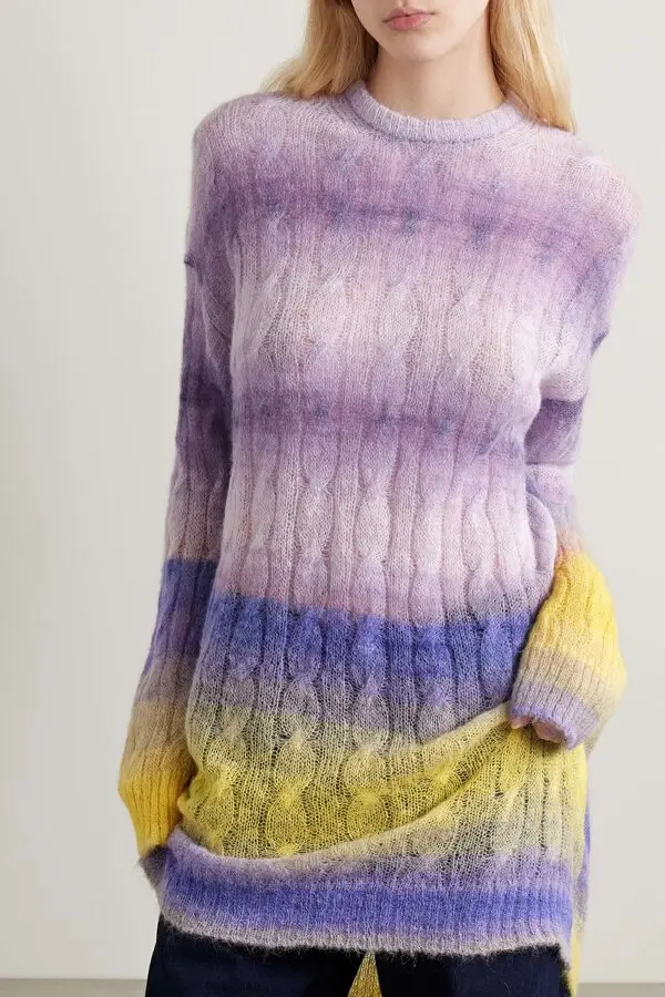 Etro Dégradé Cable-knit Sweater
