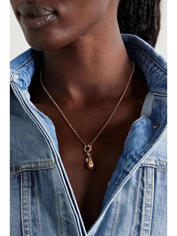 FOUNDRAE Pear Small Open Belcher 18-karat Necklace