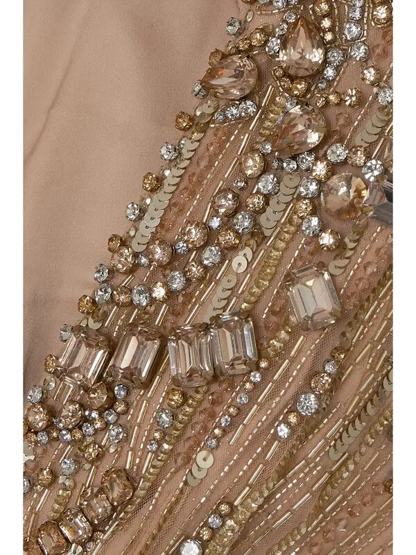 Jenny Packham Lotus Cape-effect Embellished Sequined Tulle Gown - Gold