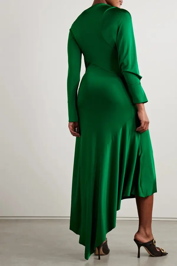 victoria beckham green dress Whimsical Sage Green Wedding Dress with Floral Lace Appliques and Illusion  V-Neck – FW220 – Viniodress