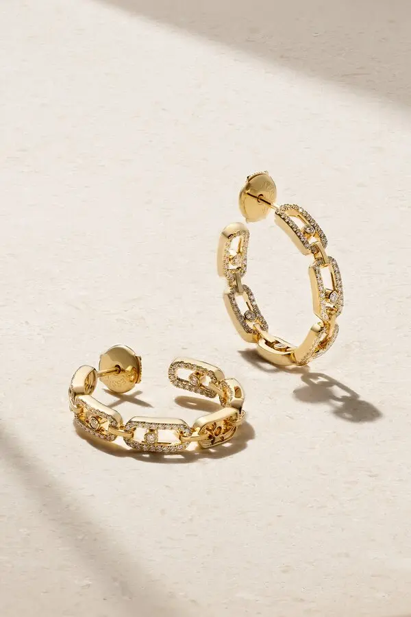 Messika Small Move Link 18-karat Diamond Hoop Earrings - Gold