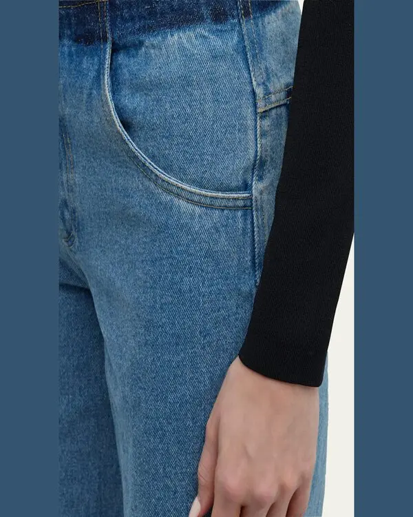 Christopher Esber Deconstructed Denim Straight-leg Jeans - Indigo