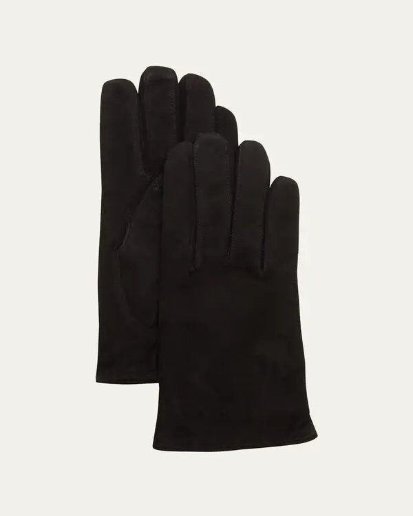 HESTRA Cashmere-lined Suede Gloves - Black