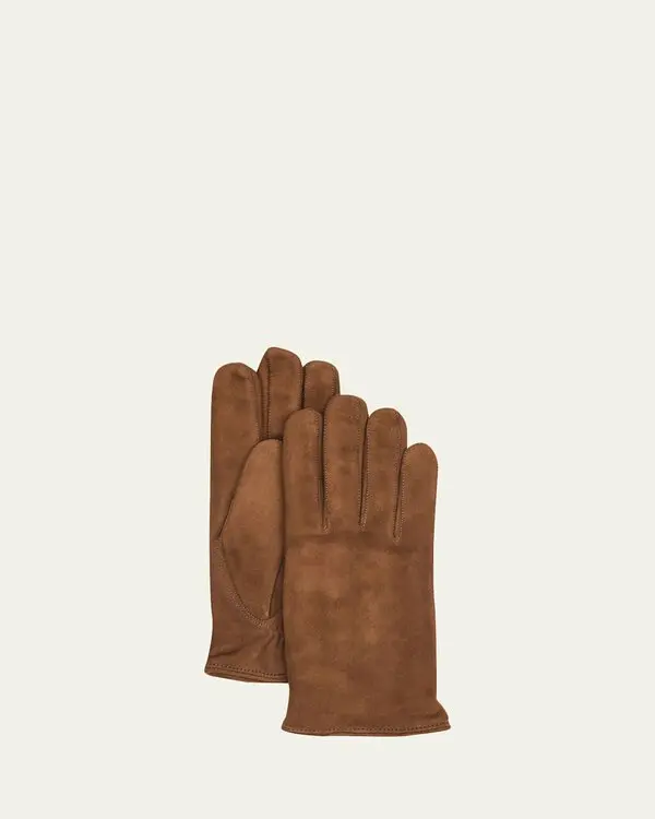 HESTRA Cashmere-lined Suede Gloves - Light Brow
