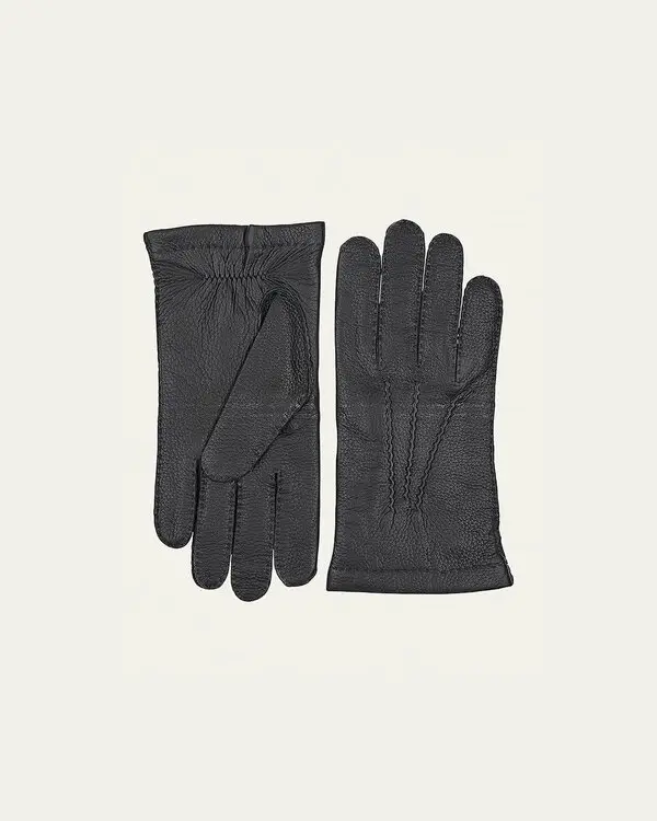 HESTRA Elk Cord Leather Gloves - Black