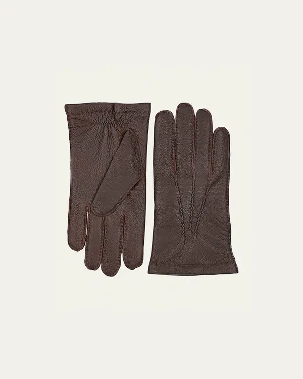 HESTRA Elk Cord Leather Gloves - Brown