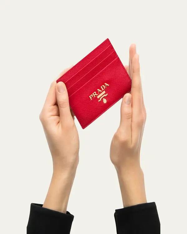 Prada Saffiano Leather Card Case - Nero