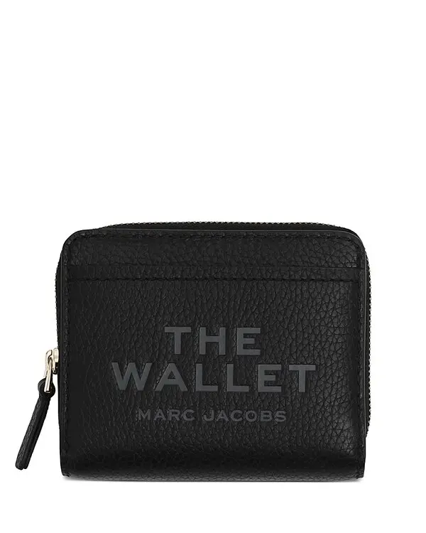 Marc Jacobs The Leather Mini Compact Wallet - Black/gold