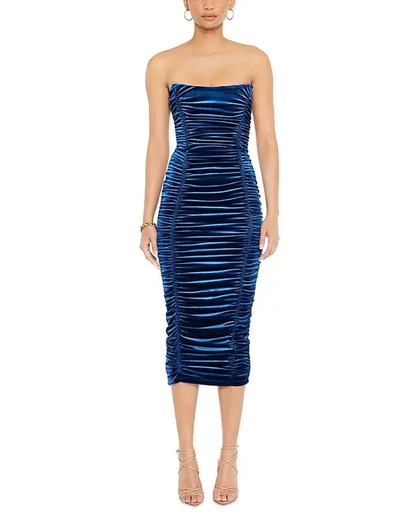 knot front bodycon dress Rachela Slinky Jersey Rose Detail Asymmetric Neck Ruched Mini Dress in Dark  Teal main image 1