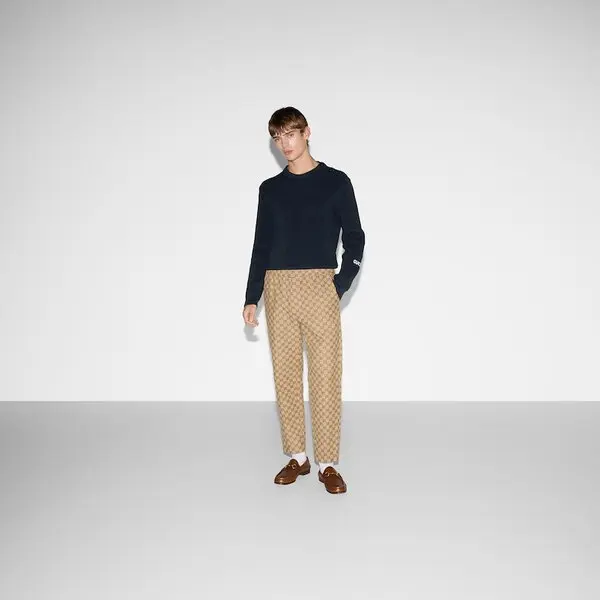 Gucci Gg Canvas Jogging Pant - Beige