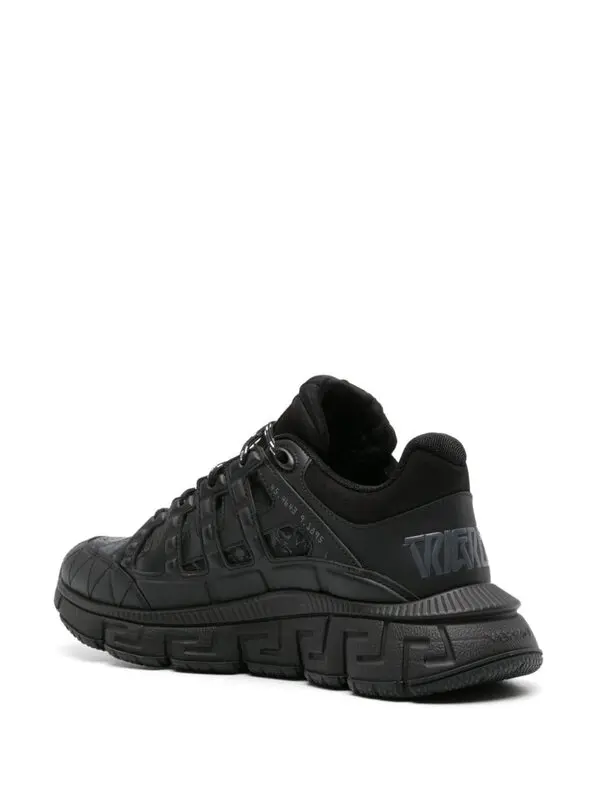 Versace Trigreca Barocco-jacquard Sneakers - Black