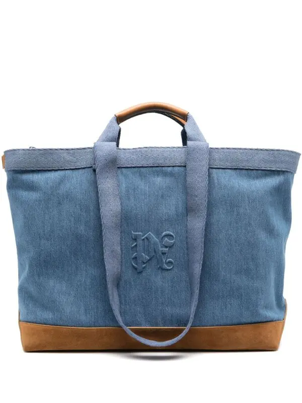Palm Angels Monogram-embossed Denim Tote