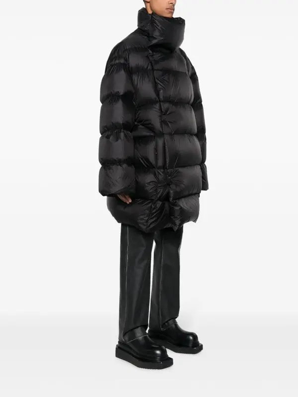 Rick Owens Funnel-neck Quilted Down Coat