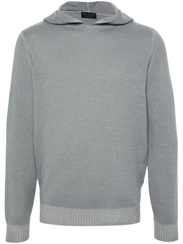 DELL'OGLIO Knitted Hoodie - Grey