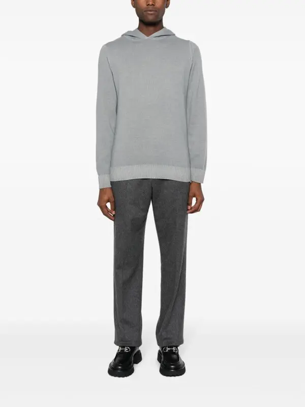 DELL'OGLIO Knitted Hoodie - Grey