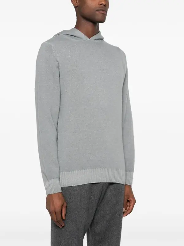DELL'OGLIO Knitted Hoodie - Grey