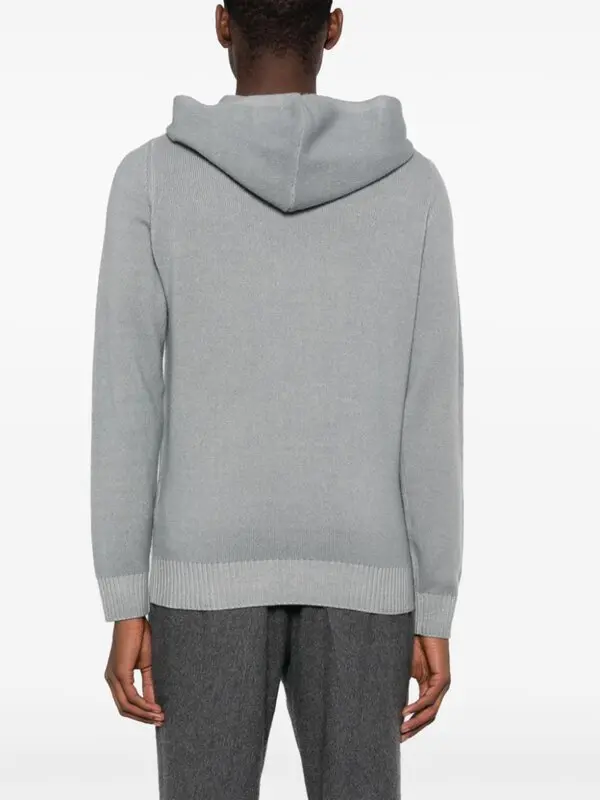 DELL'OGLIO Knitted Hoodie - Grey