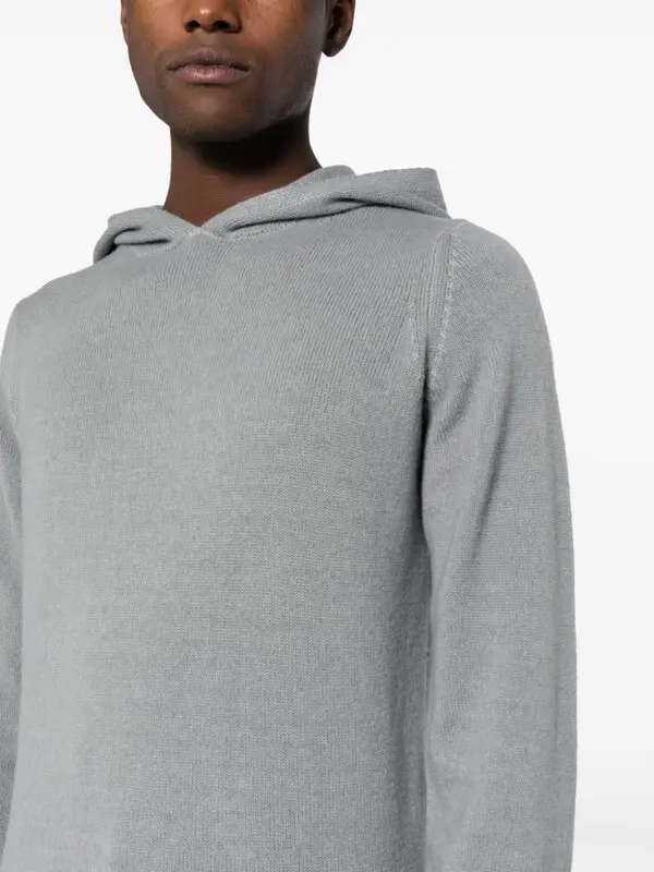 DELL'OGLIO Knitted Hoodie - Grey