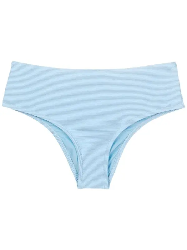 LENNY NIEMEYER Ribbed Mid-rise Bikini Bottoms - Blue