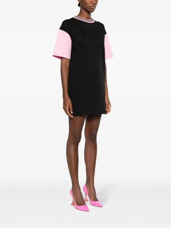Moschino Logo-jacquard Panelled Mini Dress