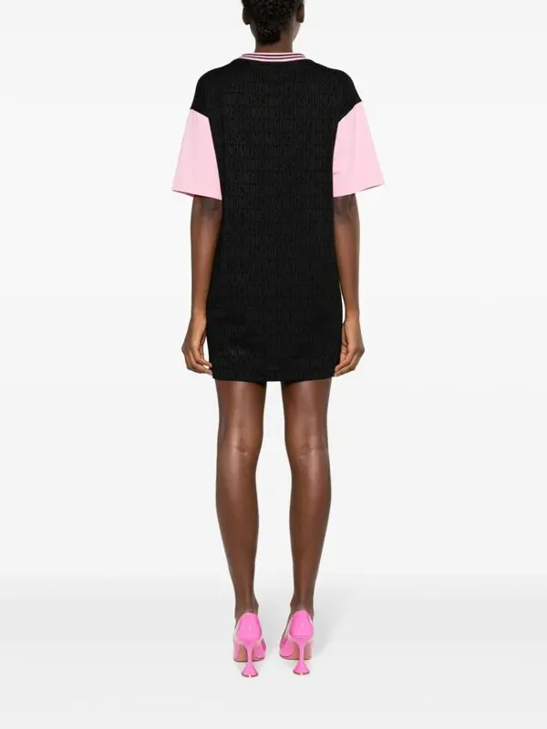 Moschino Logo-jacquard Panelled Mini Dress