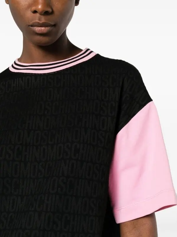 Moschino Logo-jacquard Panelled Mini Dress