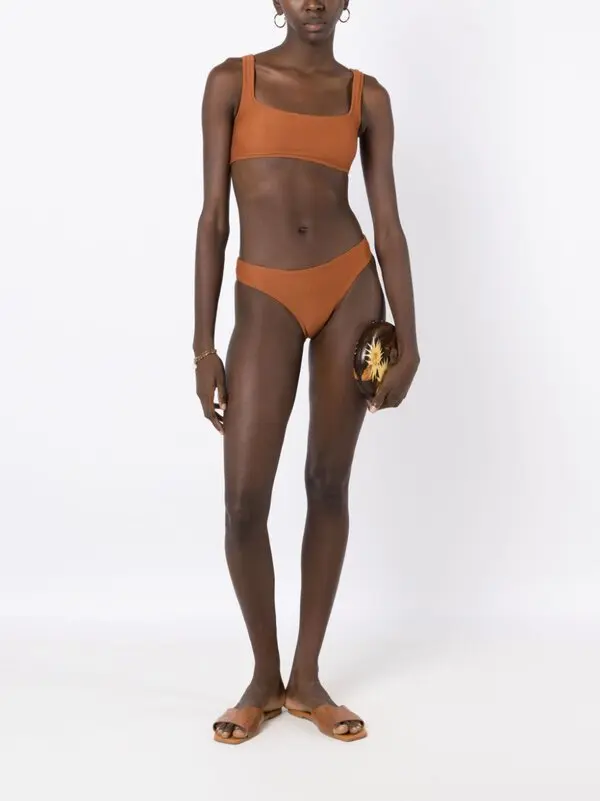 LENNY NIEMEYER Athletic Square-neck Bikini Bottom - Brown