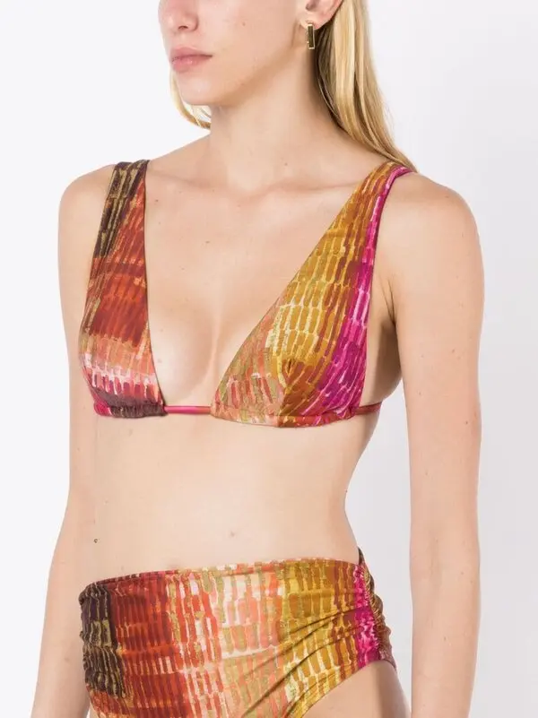 LENNY NIEMEYER Abstract-print Triangle Bikini Top - Red