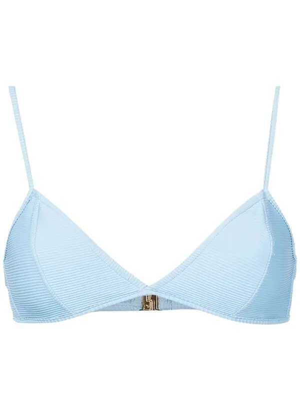 LENNY NIEMEYER Ribbed Triangle Bikini Top - Blue