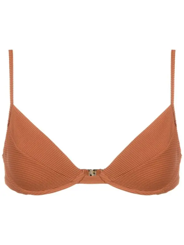 LENNY NIEMEYER Ribbed Triangle Bikini Top - Brown