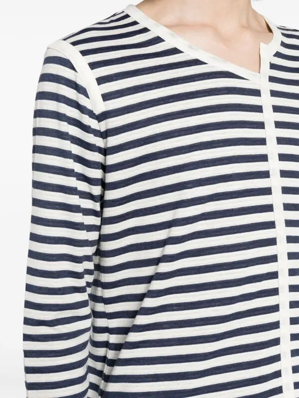 PRIVATE STOCK LABS Asymmetric Striped T-shirt