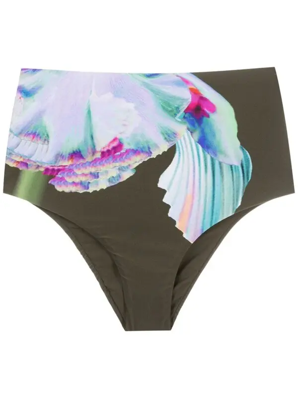 LENNY NIEMEYER Abstract High-rise Bikini Bottoms - Green