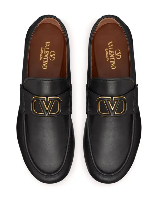 Valentino Garavani Vlogo Signature Leather Loafers