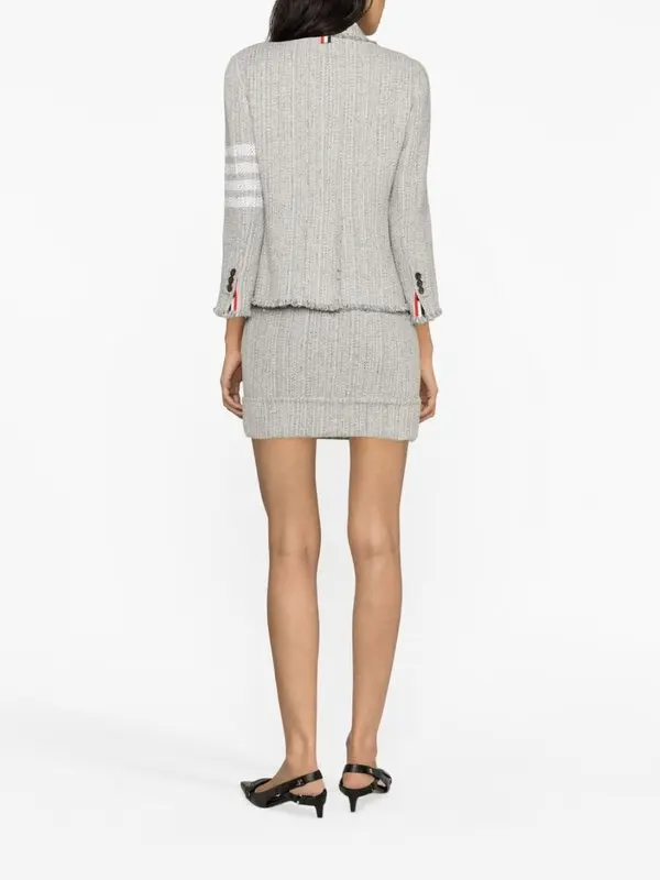 Thom Browne 4-bar Stripe Tweed Jacket - Grey