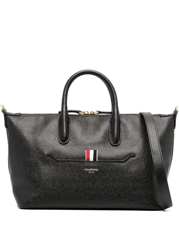 Thom Browne Small Leather Tote - Black