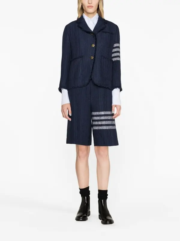 Thom Browne 4-bar Stripe Tweed Jacket - Blue