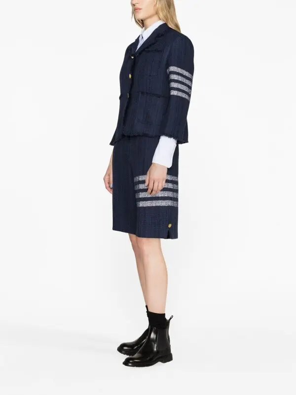Thom Browne 4-bar Stripe Tweed Jacket - Blue