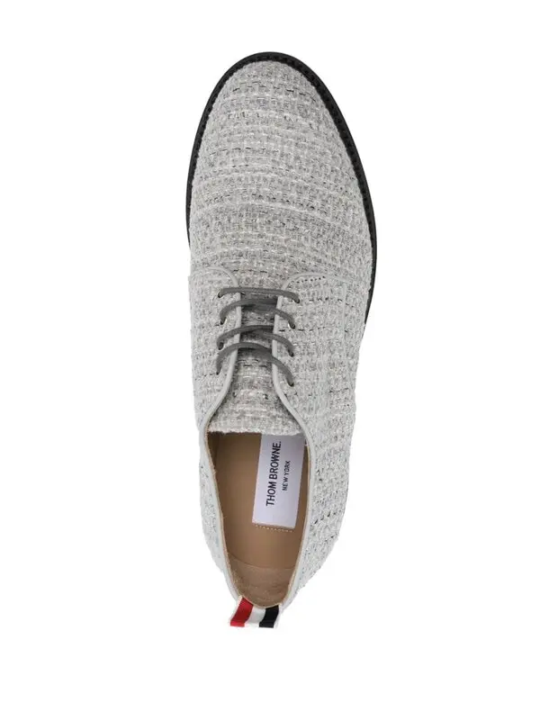 Thom Browne Tweed Oxford Shoes In Grey - 50% Off | Editorialist display picture 3