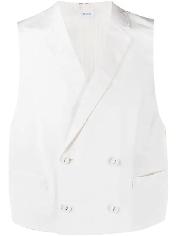 Thom Browne Double-breasted Silk Waistcoat - Neutrals