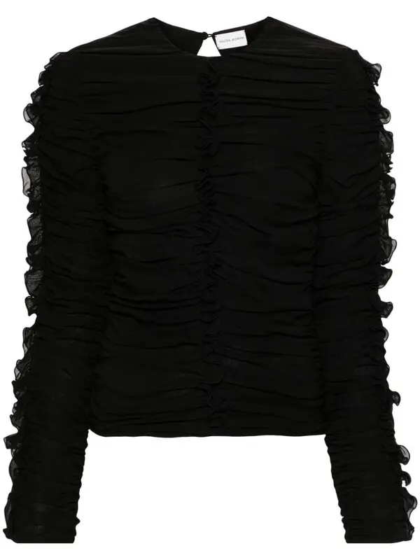 Magda Butrym Ruched Silk-blend Top