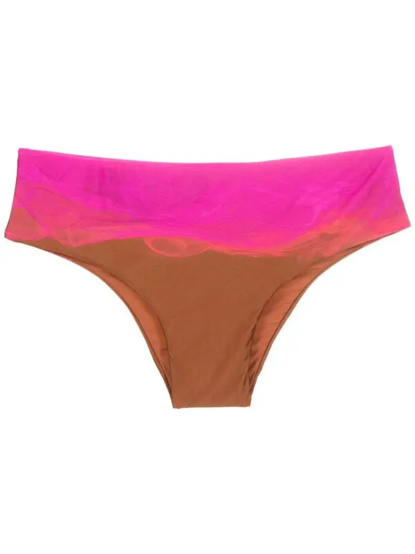 LENNY NIEMEYER Abstract High-waisted Bikini Briefs - Brown