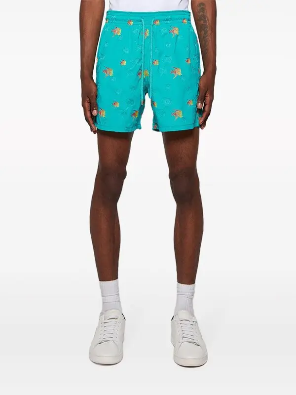 Vilebrequin Piranhas Embroidered Swim Shorts - Green