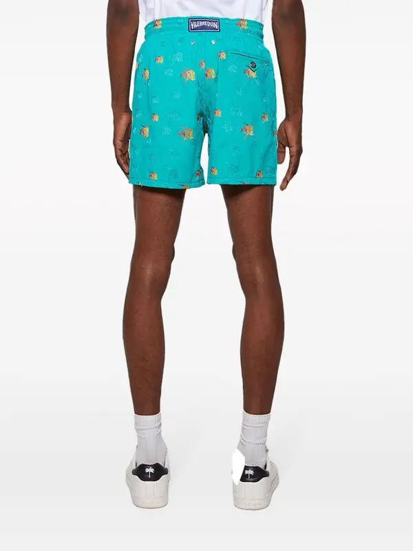 Vilebrequin Piranhas Embroidered Swim Shorts - Green